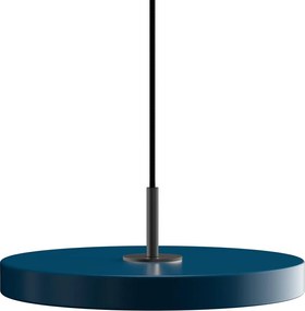 Závěsná lampa Asteria Mini s černým držákem tmavomodrá