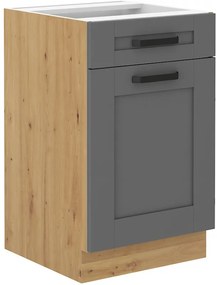 Kuchyňská skříňka LUNA 50 D 1F 1S BB korpus: dub artisan, barva dvířek: šedá DUST