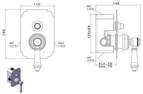 Podomítková sprchová baterie v bronzové barvě (2 výstupy) Vienna – Sapho