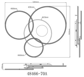 Globo 48466-70A - LED Stm. stropní svítidlo INVERTINA LED/70W/230V stříbrná + DO