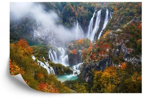 Fototapeta Podzimní Vodopád Omyvatelný vlies 208x146