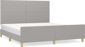 Rám postele bez matrace světle šedý 180 x 200 cm textil 3124911