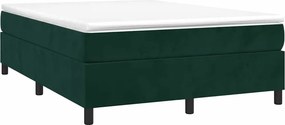 Box spring postel s matrací tmavě zelená 140x190 cm samet 3144678