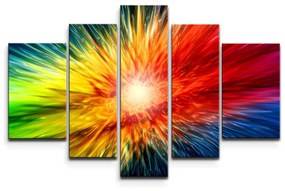 Sablio Obraz - 5-dílný Barevná exploze - 125x90 cm