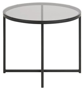Kulatý konferenční stolek se skleněnou deskou Černý BLAKE