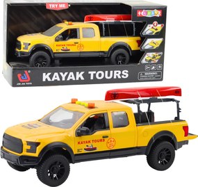 LEAN Toys Terénní auto na přepravu kajaků, světla a zvuky, žluté