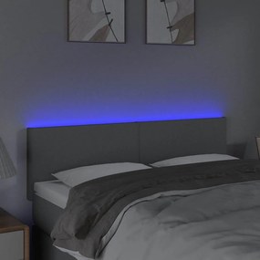 Čelo postele s LED světle šedé 144 x 5 x 78/88 cm textil 3121330