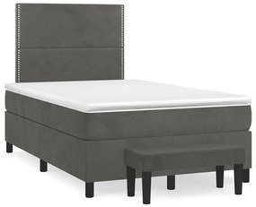 Box spring postel s matrací tmavě šedý 120x190 cm samet