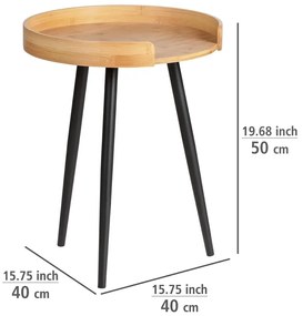 Bambusový kulatý odkládací stolek ø 40 cm Loft – Wenko