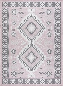 Kusový koberec Sion Sisal Aztec 3007 pink/ecru – na von aj na doma, 80x150, ružová, chodba / predsieň, Dywany Łuszczów