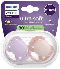 PHILIPS AVENT Šidítko Ultrasoft Premium 6-18 m 2 ks Philips Avent Chlapec