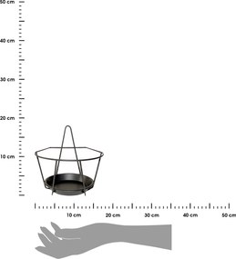 Nástěnný stojan na květiny GLORY 17 cm černý