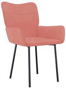 Jídelní židle 2 ks růžové samet,  344824