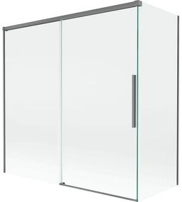 Mexen Rox vanová zástěna dvoudílná posuvná 160 + 70 x 150 cm, transparentní, gun metal - 8C9-160-070-95-00