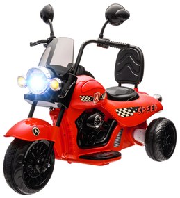 AIYAPLAY dětská elektrická motorka, 6V dětská motorka s hudbou, dětské vozidlo s LED světlometem, 3-5 km/h, pro děti od 3 do 6 let, max. 25 kg, červe…