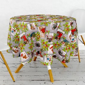 Ubrus PVC kulatý FL-1575-02 – Vánoční(různé velikosti)