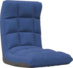 Skládací lenoška na podlahu modrá textil 336588