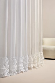 Room99 Záclona na pásce Flavia s volánmi Jednobarevná Barva: Bílá, Velikost: 140 x 250 cm