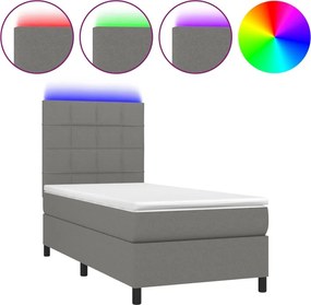 vidaXL Box spring postel s matrací a LED 90x200 cm textil [3134846] Barva: Černá