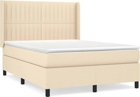 Box spring postel s matrací krémová 140x190 cm textil 3131590
