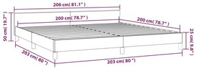 Rám postele s čelem tmavě šedý 200x200 cm samet,  347592