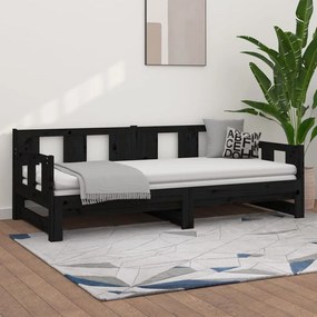 vidaXL Výsuvná postel masivní borovice 2x (80 x 200) cm [820288] Barva: Černá