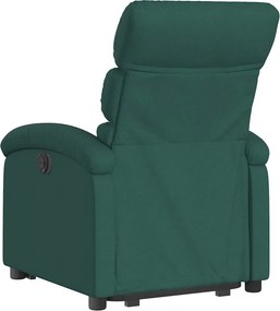 Zvedací polohovací křeslo tmavě zelené textil 3203984