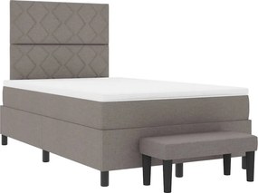 Postel s boxspringem s čelo Taupe 120 x 190 cm textil 3344132