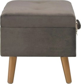 Stolička s úložným prostorem 40 cm šedá samet 329253