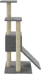 Škrabadlo pro kočky se sisalovými sloupky světle šedé 92 cm 171513