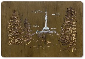 Li-Go "Praděd" světelný obraz s baterií 90x62cm varianta: ovládání na obraze bez dálkového ovladače, provedení: dub světlý