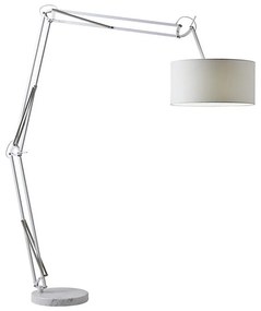 Redo 02-385 - Stojací lampa AZAR 1xE27/42W/230V bílá/chrom