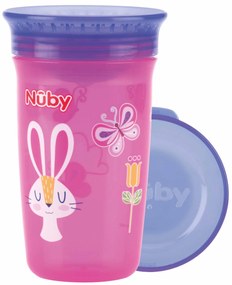 NUBY Hrneček netekoucí 360° 300ml, 6 m+ růžová/fialová