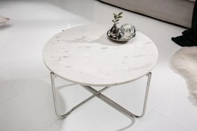 Konferenční stolek Noble 62cm mramor, bílé stříbro / 40361
