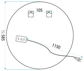 Tutumi Tutumi, LED zrcadlo 60cm BAS, HOM-05518