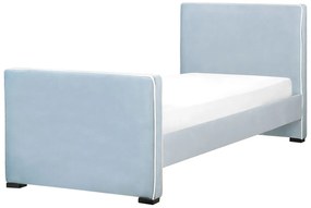 Sametová postel 90 x 200 cm modrá TEENIE Beliani
