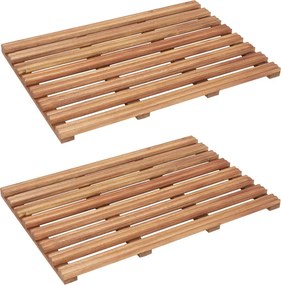 vidaXL Koupelnové předložky 2 ks masivní akáciové dřevo 56 x 37 cm [46574]