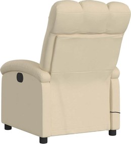 Masážní polohovací křeslo krémové barvy, látka 3205874