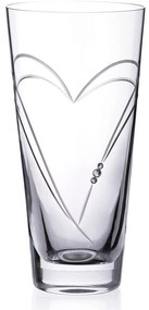 Diamante skleněná váza Hearts s krystaly Swarovski 25 cm