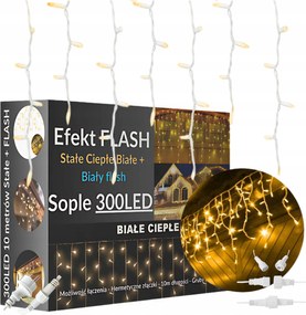 Sople Flash 300LED Venkovní Vánoční Světla S Bleskem Světelný Závěs