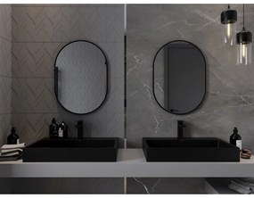 Mexen Loft, oválné koupelnové zrcadlo 70 x 50 cm, barva rámu černá matná, 9851-070-050-000-70