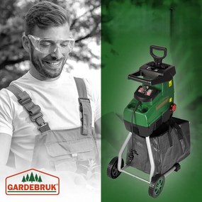 Zahradní štěpkovač/drtič DIOX+2x 60l pytel, 3100W černá/zelená Gardebruk