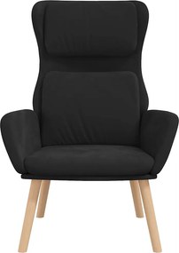 Relaxační křeslo černé samet 341357