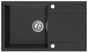 Sink Quality Sink55, kuchyňský granitový dřez 780x460x215 mm, černá, SKQ-SINK.C.1KDOL