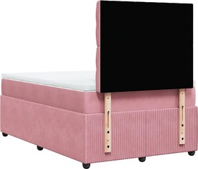 Box spring postel s matrací růžová 120x190 cm samet 3292297