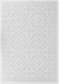 NORTHRUGS, Kusový koberec Duet Rosel 106251 White/Gray - na ven i na doma, 160x230, šedá, chodba / předsíň