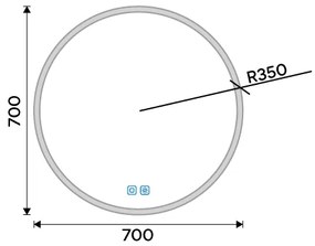 Nimco Kulaté LED zrcadlo pr. 700 se dvěma dotykovými senzory - ZP 26001RVX