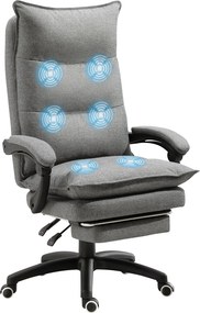 Ergonomická masážní kancelářská židle Vinsetto s výsuvnou podnožkou, výškově nastavitelná, černá pro pohodlí v kanceláři | Aosom.de