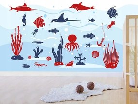 Nálepky na stěnu podmořský svět 100 x 75 cm