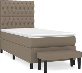 Box spring postel s matrací taupe 90x190 cm textil 3136801